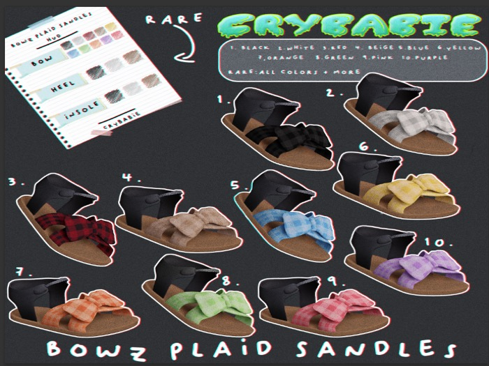 Second Life Marketplace - "Crybabie" Bowz Sandles (Pink)